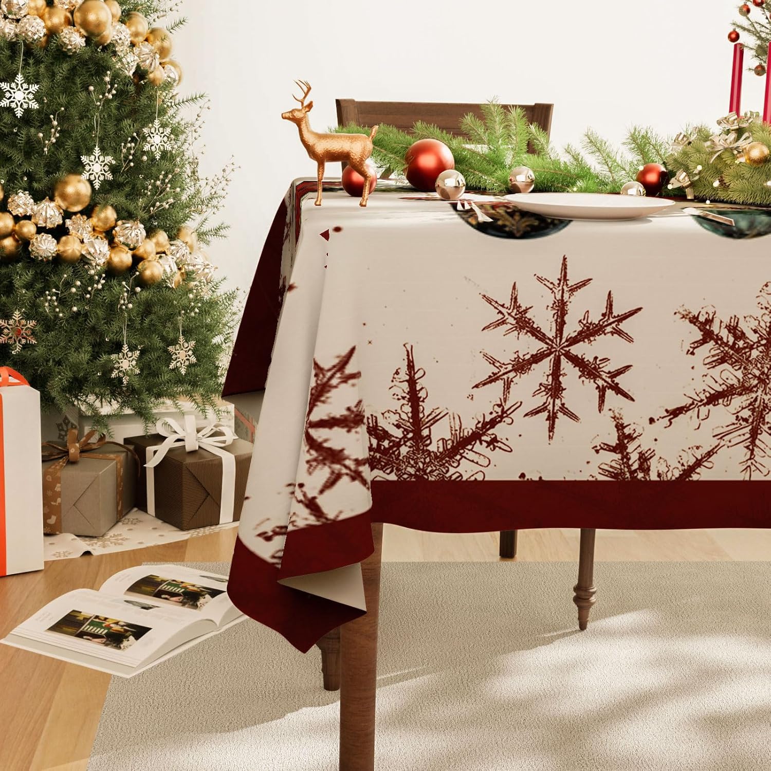 Farmhouse Vintage Round Tablecloth, Retro Farm Animal Rooster Chicken ...