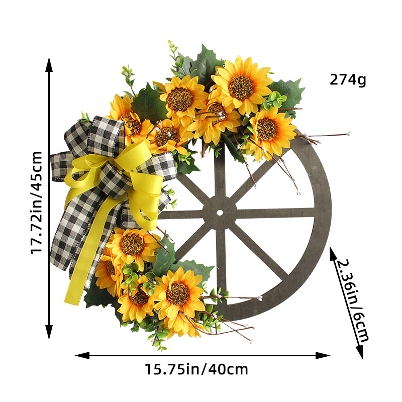 Farmhouse Wagon Wheel Christmas Wreath Red Wagon Wheel Wreaths with ...
