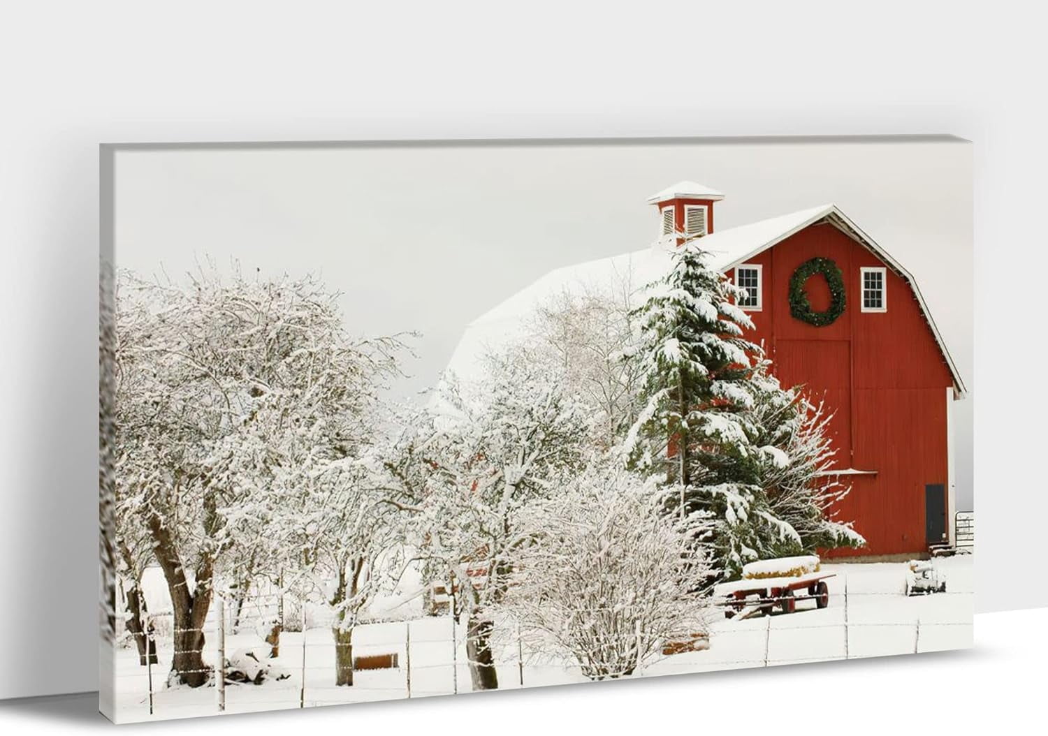 Farmhouse Wall Art-Red Barn Pictures Wall Art, Modern Farmhouse Wall ...