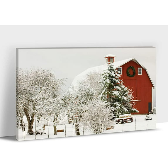 Farmhouse Wall Art - Red Barn Pictures Wall Art, Modern Farmhouse Wall ...