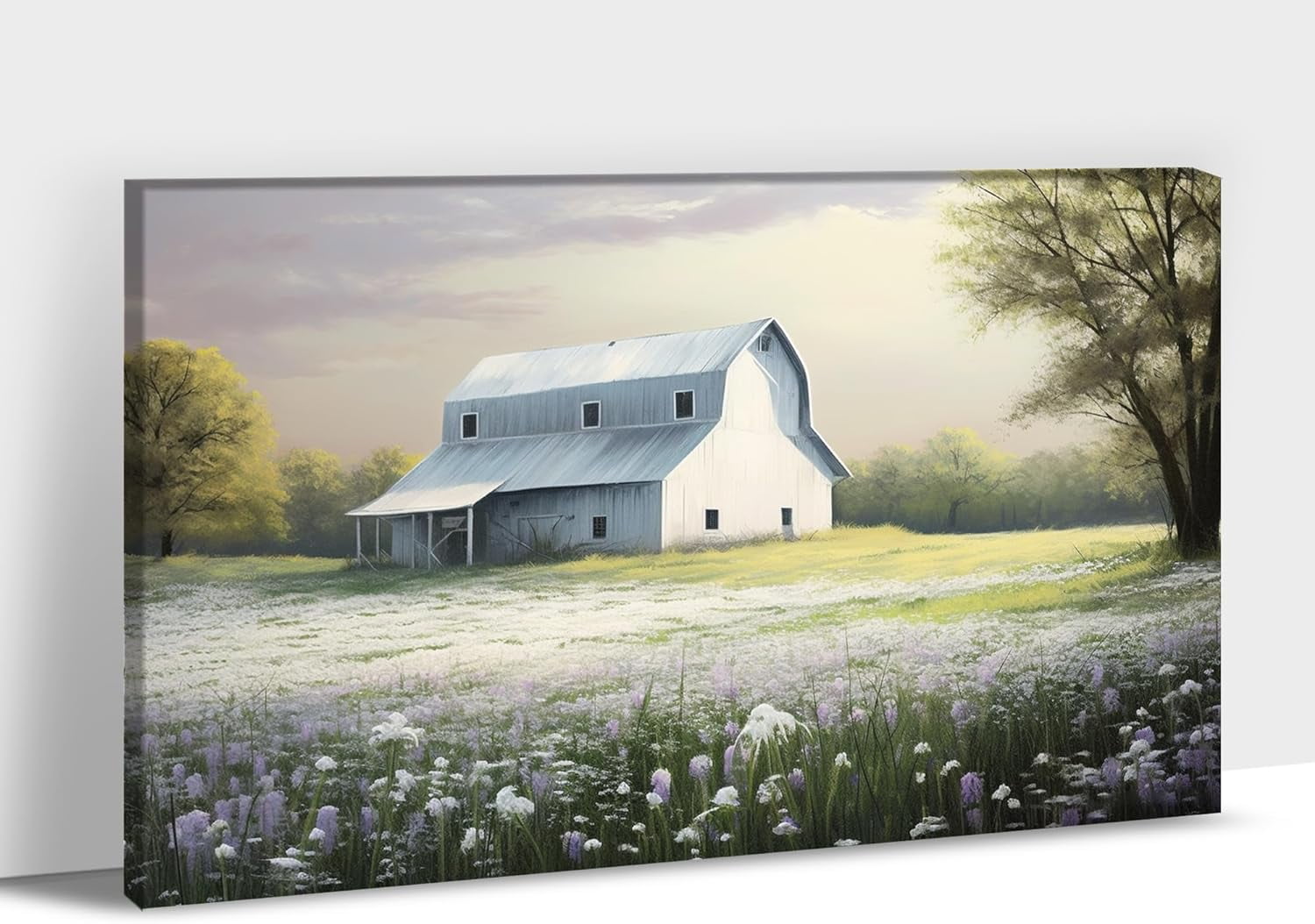 Farmhouse Wall Art - Teal Farmhouse Barn Pictures Wall Decor, Rustic Spring Barn Picture Wall ...