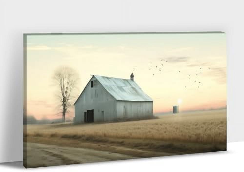 Farmhouse Wall Art, Vintage Barn and Birds Picture Canvas Wall Art ...