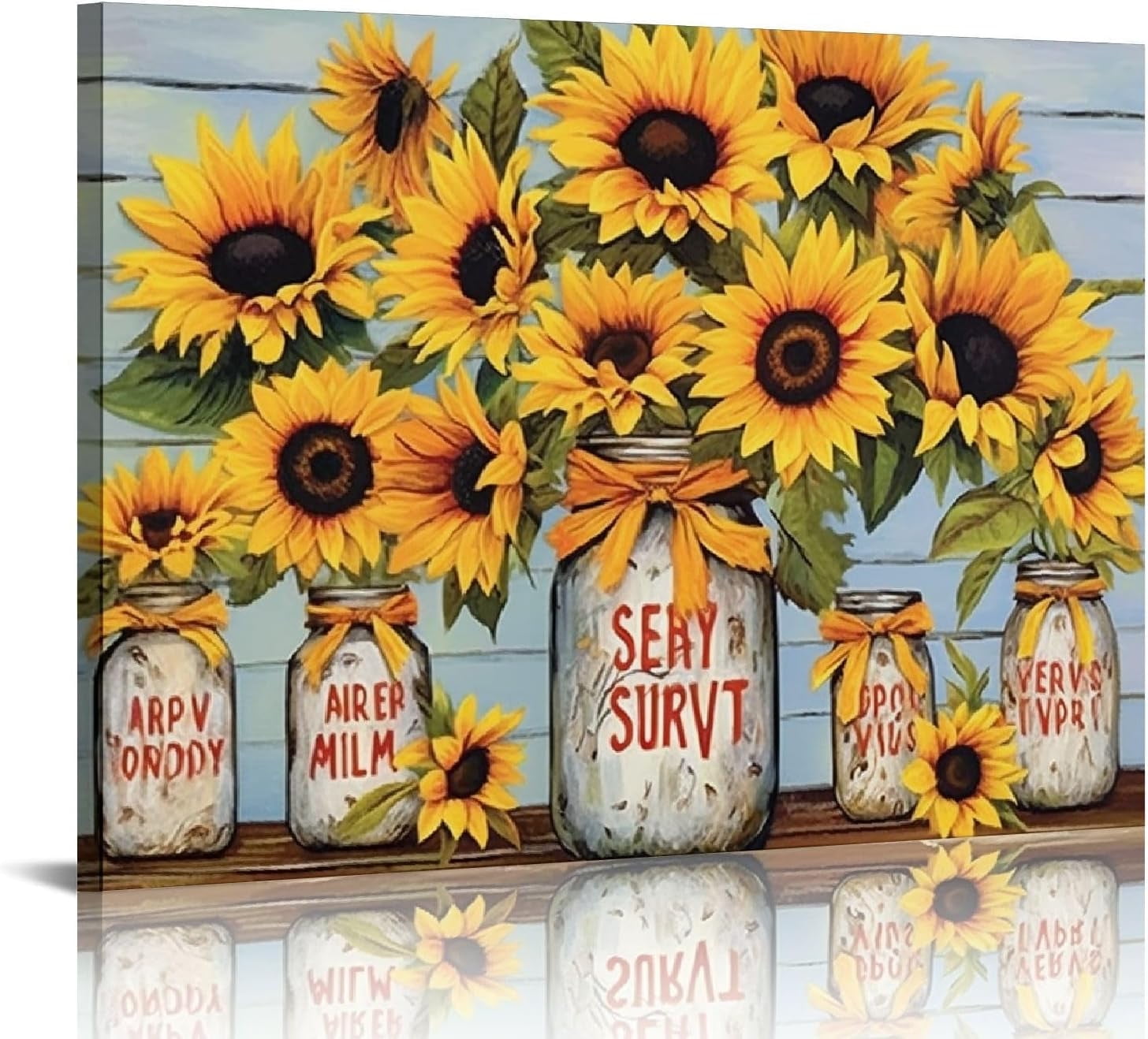 Farmhouse Wall Decor Rustic Sunflower Wall Art Inspirational Quotes ...