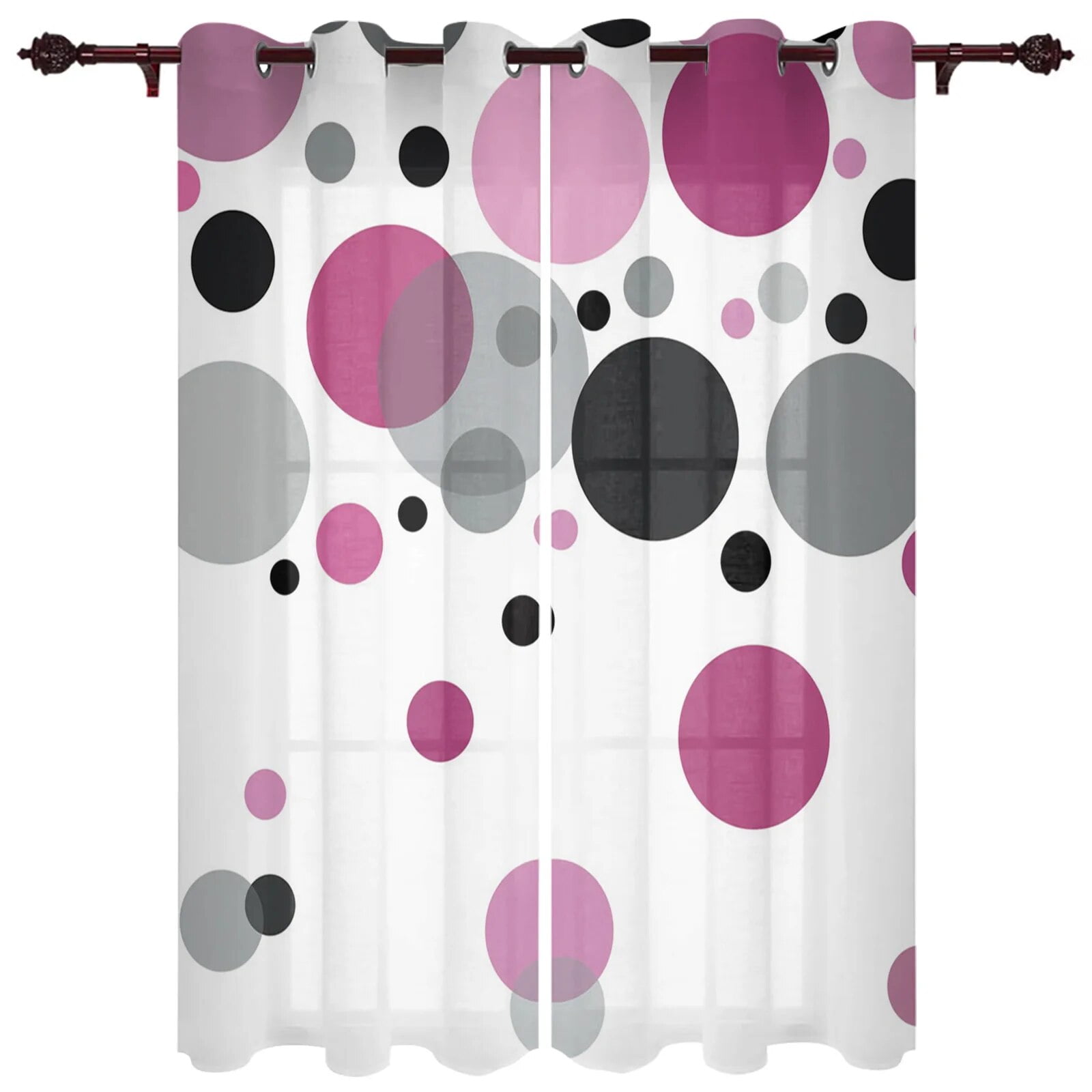 Farmhouse Watercolor Dot Gradient Teal Window Curtain Modern European ...