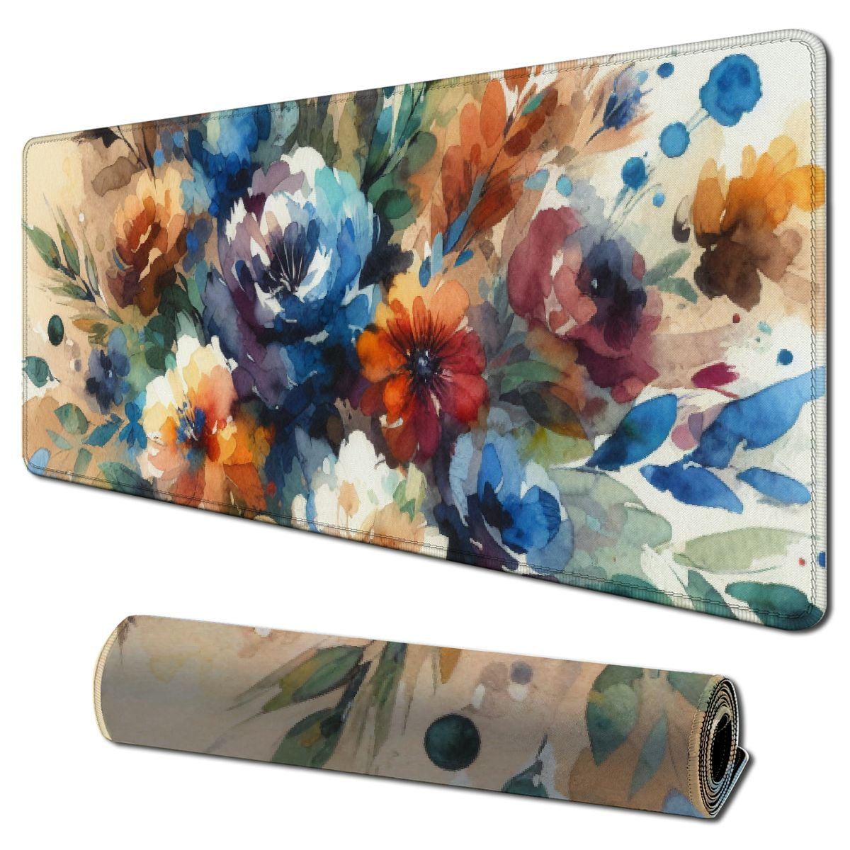 Farmhouse Watercolor Fall Flower Navy Blue Brown Floral Autumn ...
