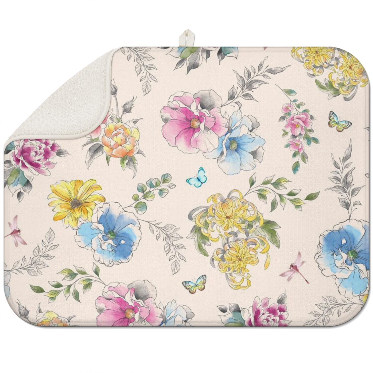 Farmhouse Watercolor Flower Drying Pad Foldable Compact Counter ...