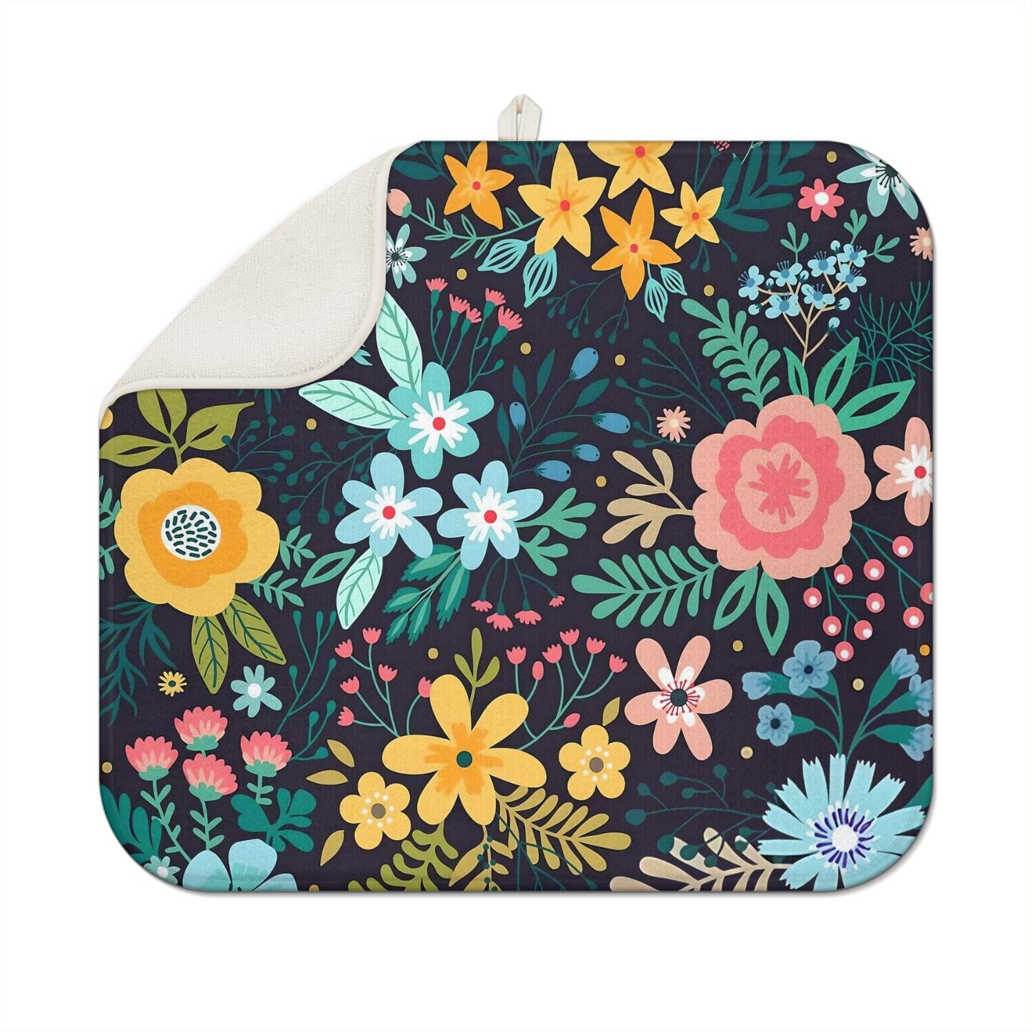 Farmhouse Watercolor Flower Drying Pad Foldable Compact Counter ...
