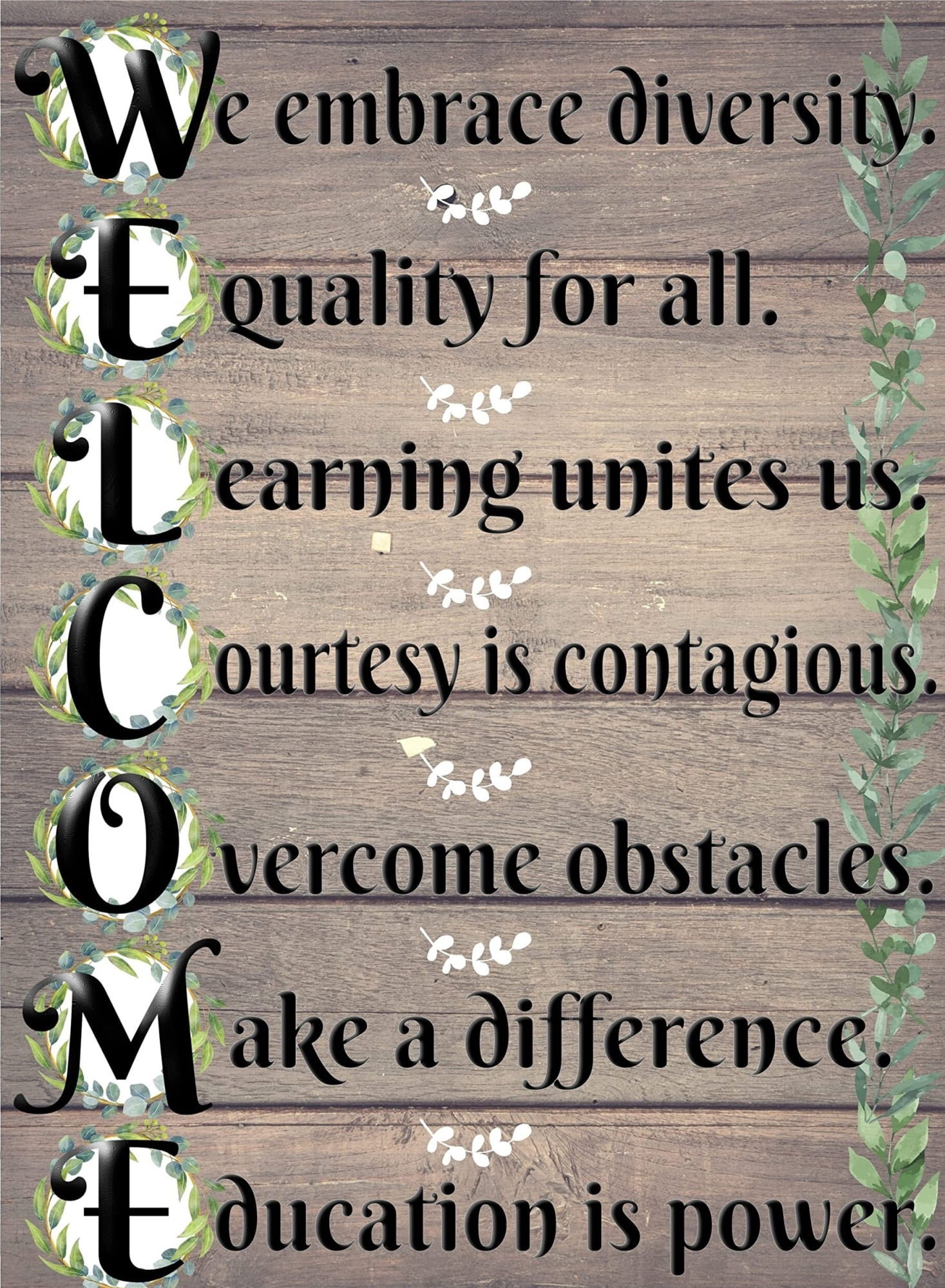 Farmhouse Welcome Poster Back To School Classroom Decorations Library ...