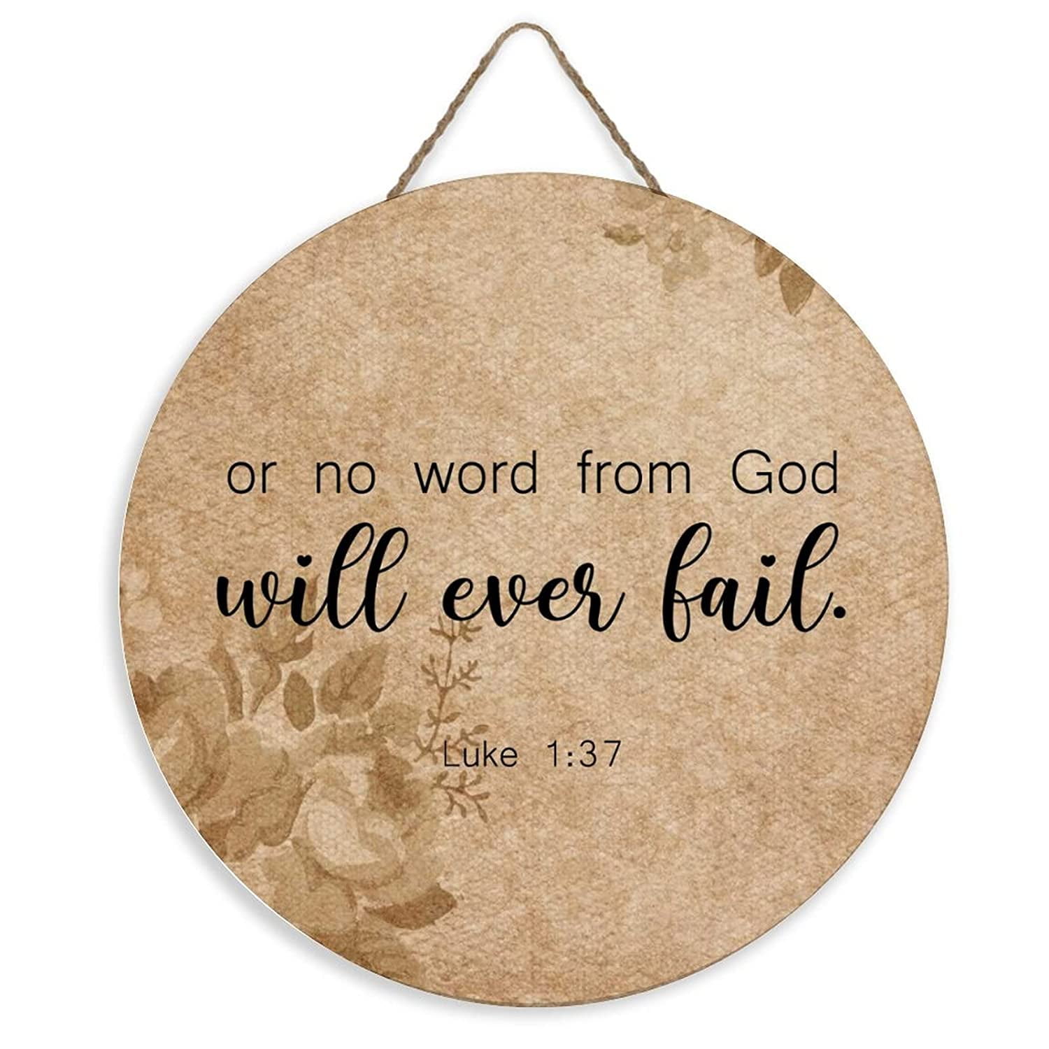 Farmhouse Welcome Sign For No Word from God Will Ever Fail Front Door ...