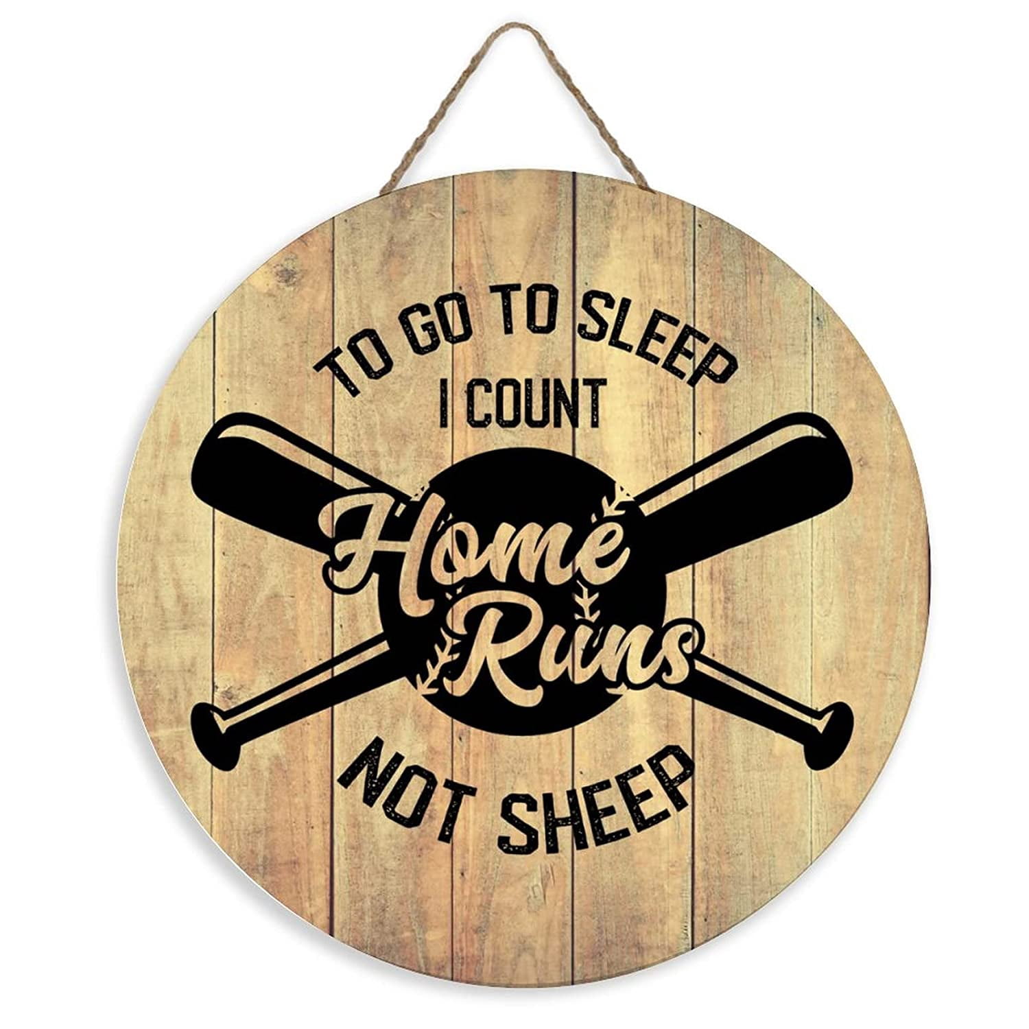 Farmhouse Welcome Sign to Go to Sleep I Count Home Runs Not Sheep Front ...