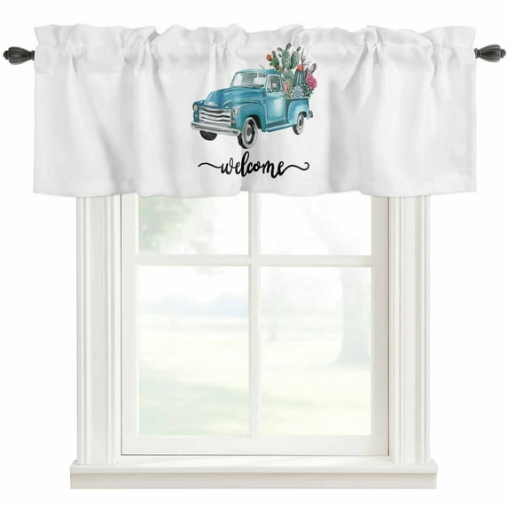 Farmhouse Welcome Valances for Windows Summer Car with Cactus ...