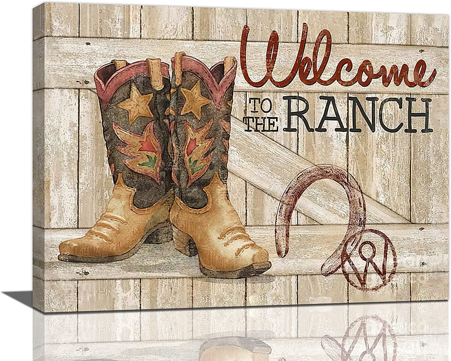 Farmhouse Western Boots Decor Wall Art Rustic Country Western Cowboy ...