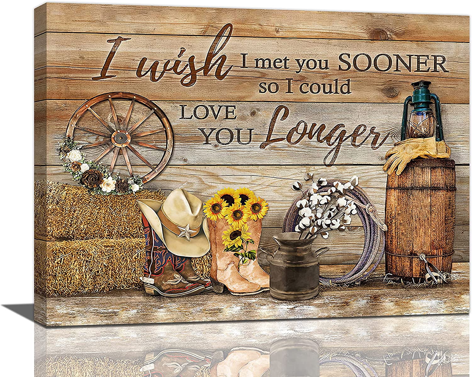 Farmhouse Western Boots Decor Wall Art Rustic Country Western Cowboy ...