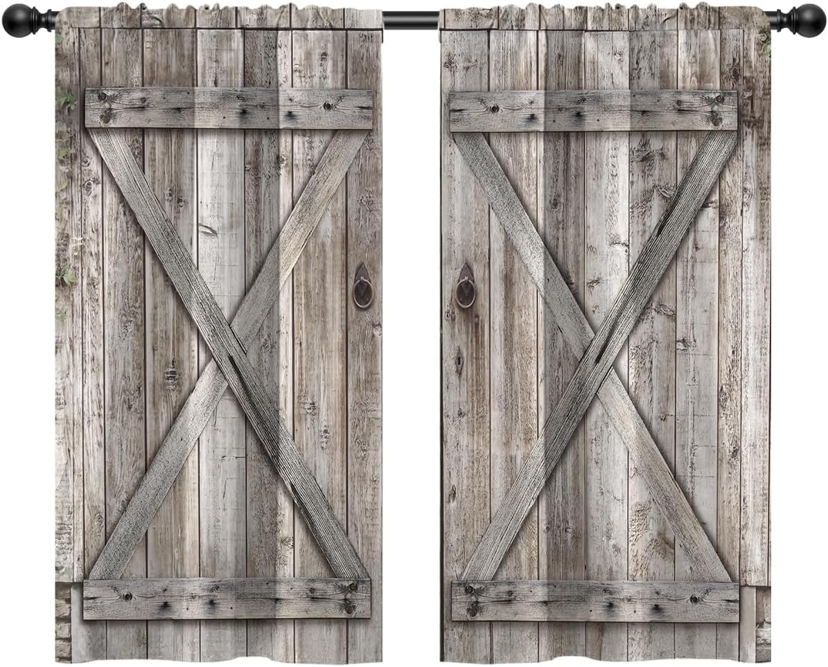 Farmhouse Western Kitchen Window Curtains Rod Pocket Small Short Cafe ...