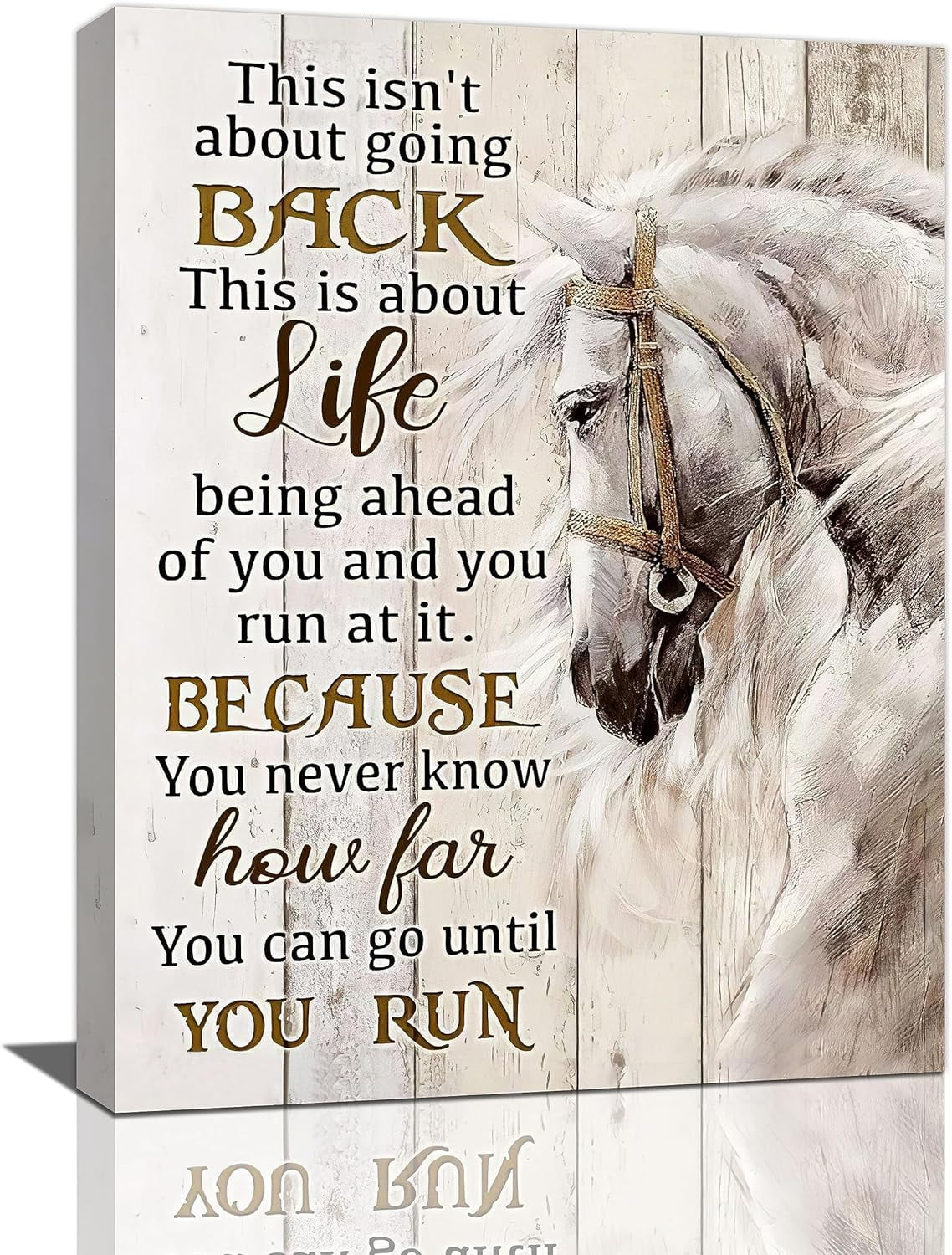 Farmhouse White Horse Wall Art Western Horse Pictures Wall Decor ...
