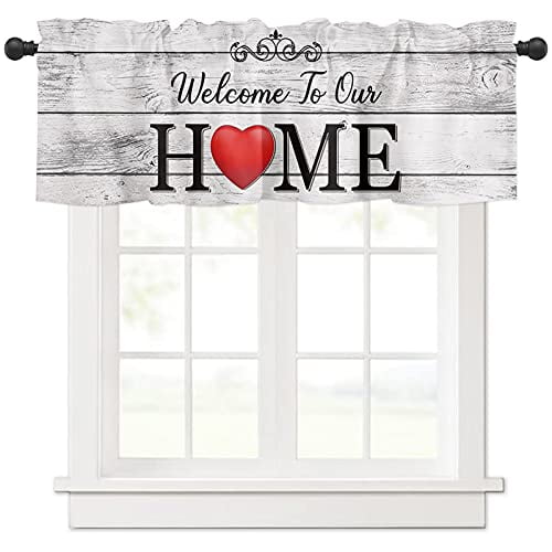 Farmhouse Windmill Windows Valances Curtain Vintage Wooden Kitchen ...