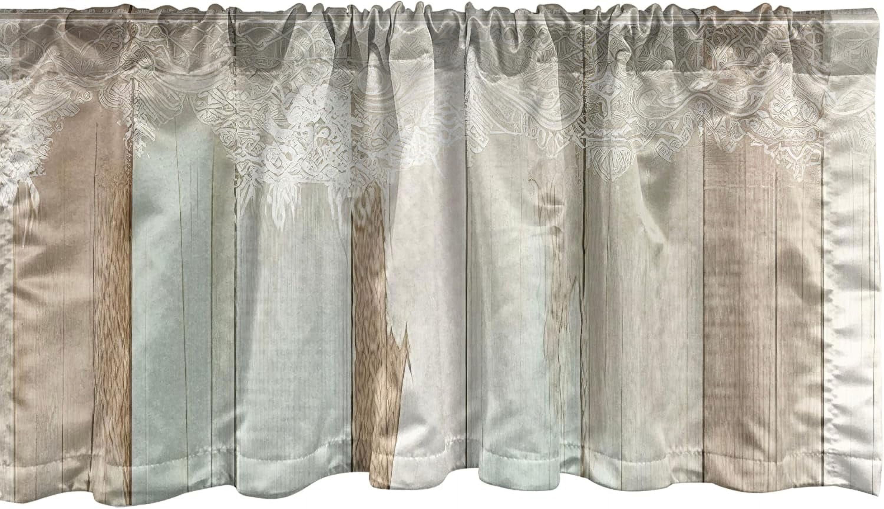 Farmhouse Window Valance, Oriental Lace Pattern Ornate Rustic ...