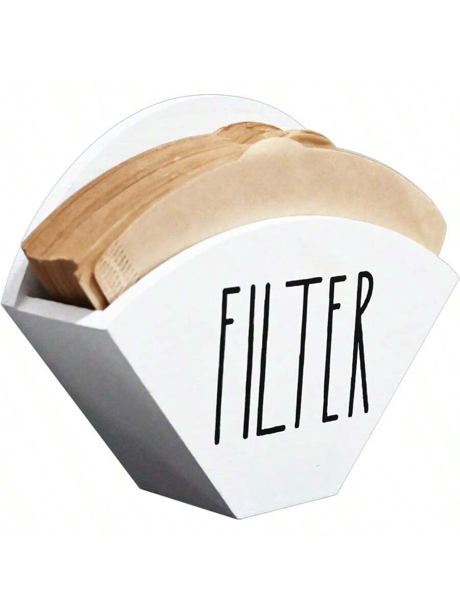 Farmhouse Wood Coffee Filter Holder Dispenser Wall Mounted Cone Filter ...