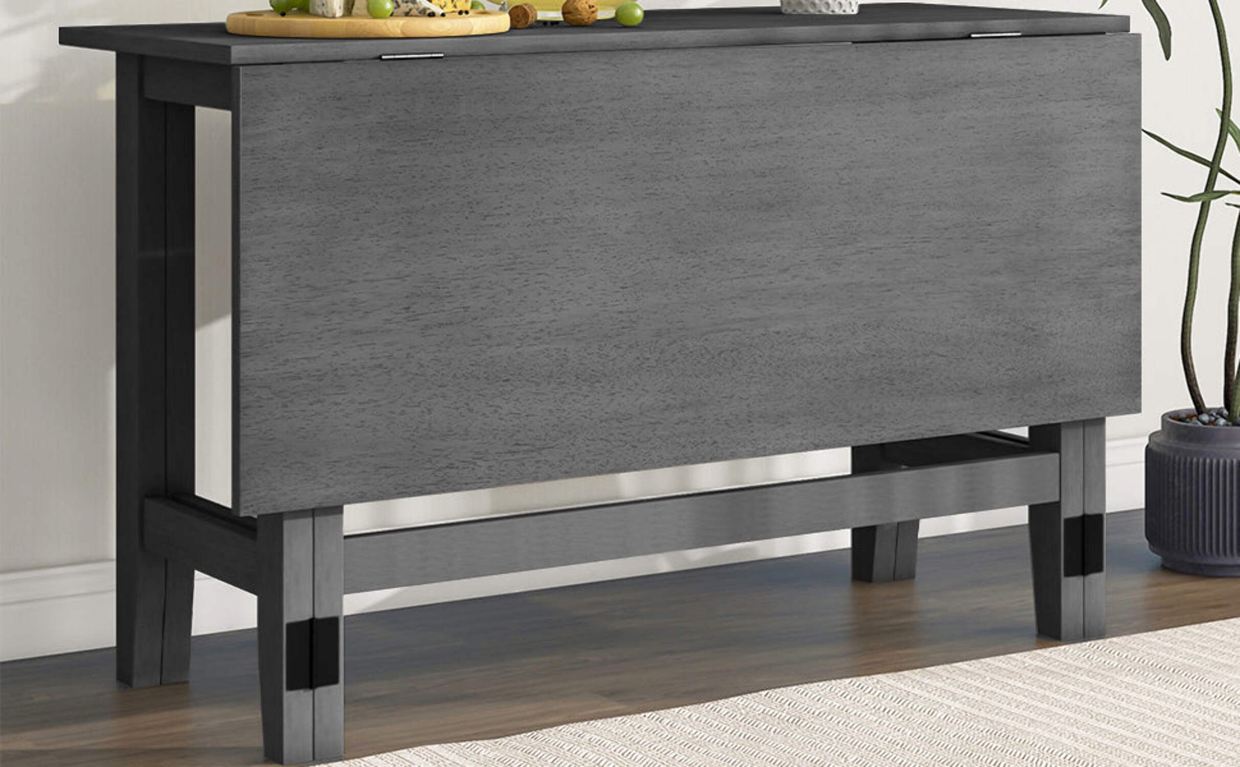 Farmhouse Wood Extendable Dining Table With Drop Leaf For Small Places ...