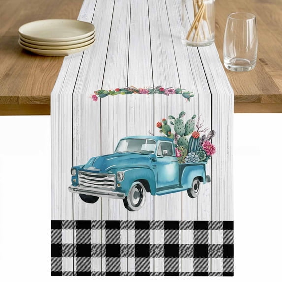 Farmhouse Wood Grain Table Runner 60 Inches Long Farmhouse Dress ...