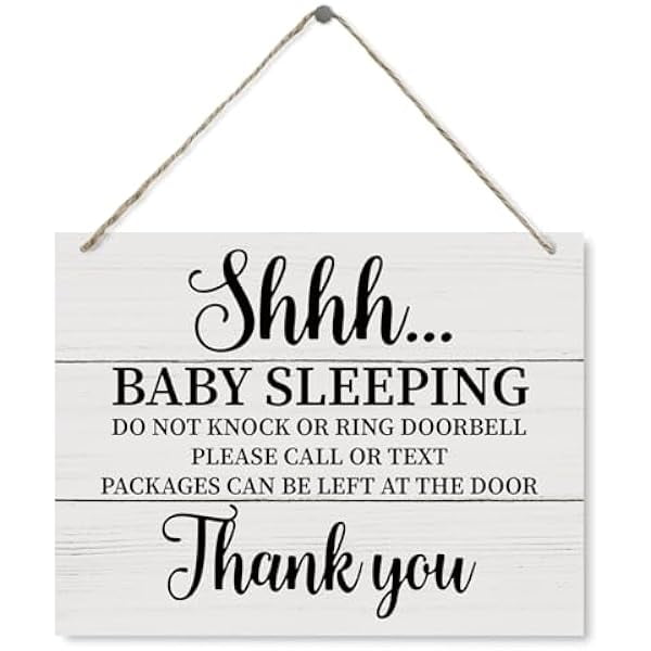 Farmhouse Wood Sign Baby Sleeping Sign Do Not Knock or Ring Doorbell ...