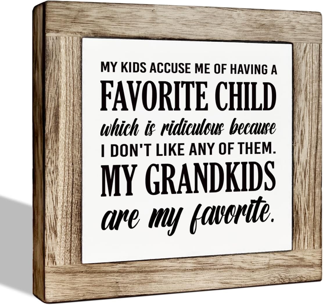 Farmhouse Wood Sign, My Grandkids are My Favorite Sign, Wooden Box Sign ...