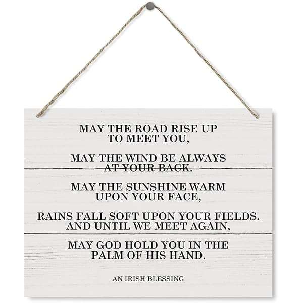 Farmhouse Wood Sign, An Irish Blessing Sign, May the Road Rise Up to ...