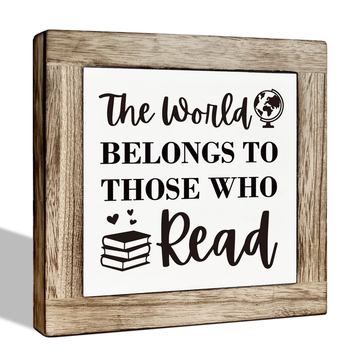 Farmhouse Wood Sign, The World Belongs to Those Who Read Sign, Wooden ...