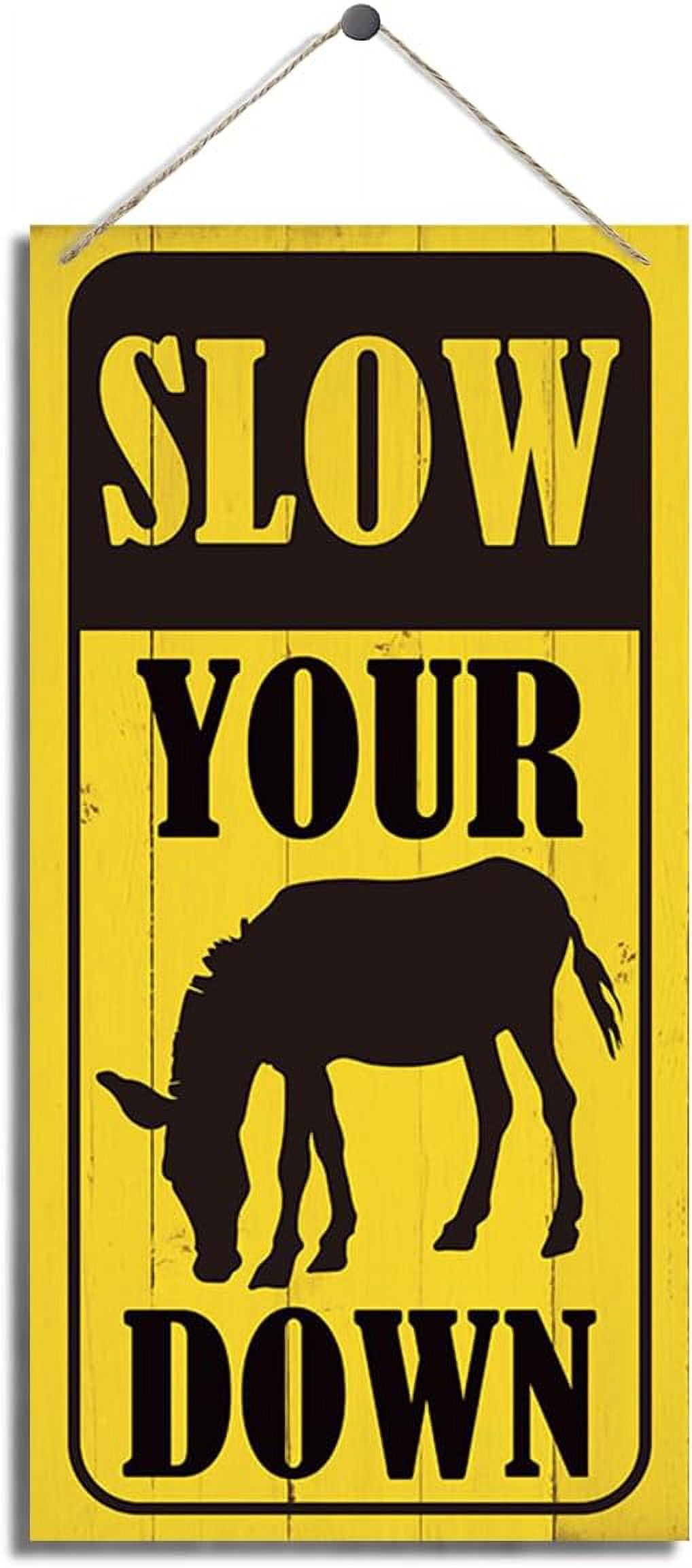 Farmhouse Wood Signs, Slow Your Donkey (Ass) Down Sign Funny Novelty ...