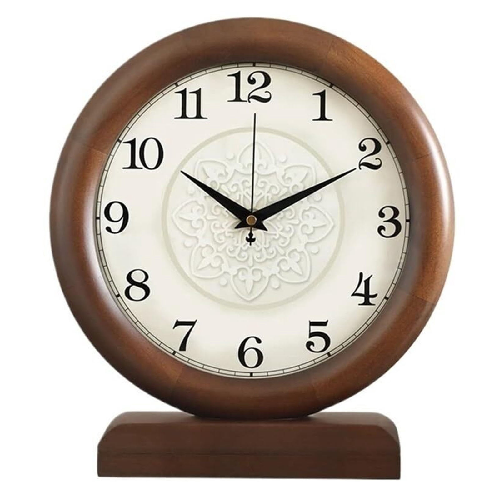 Farmhouse Wood Table Clock Living Room Silent Quartz Clock for Living ...