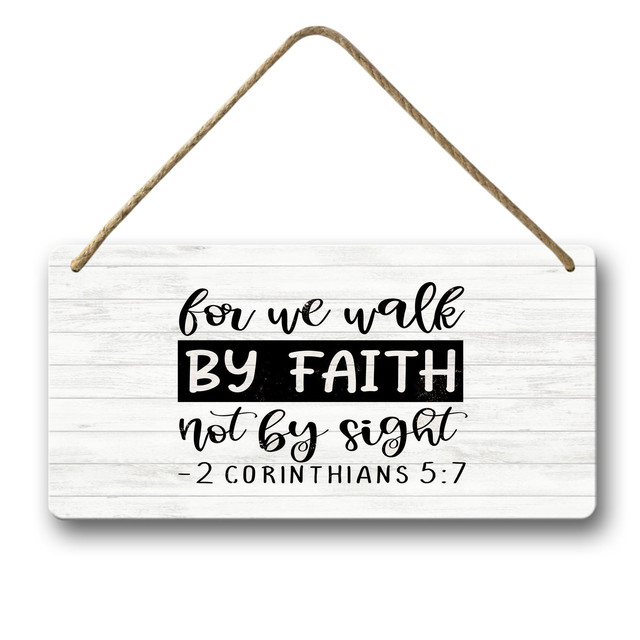 Farmhouse Wood Wall Hanging Sign For We Walk by Faith Not by Sight ...