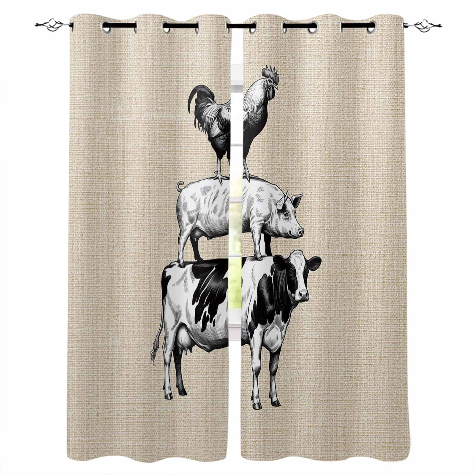 Farmhouse Wooden Grain Blackout Curtains for Bedroom/Living Room ...
