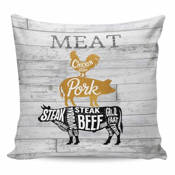 Farmhouse Wooden Grain Pillow Covers 16x16 Inch Decorative Throw Pillow ...