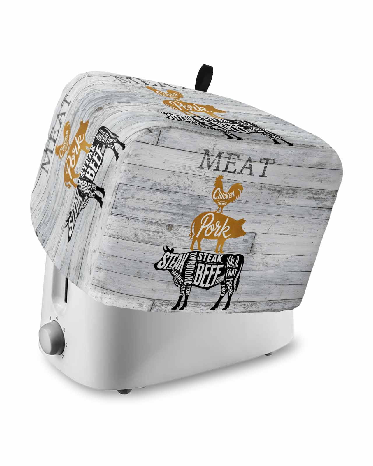 Farmhouse Wooden Grain Toaster Cover 2 Slice, Small Kitchen Appliance ...