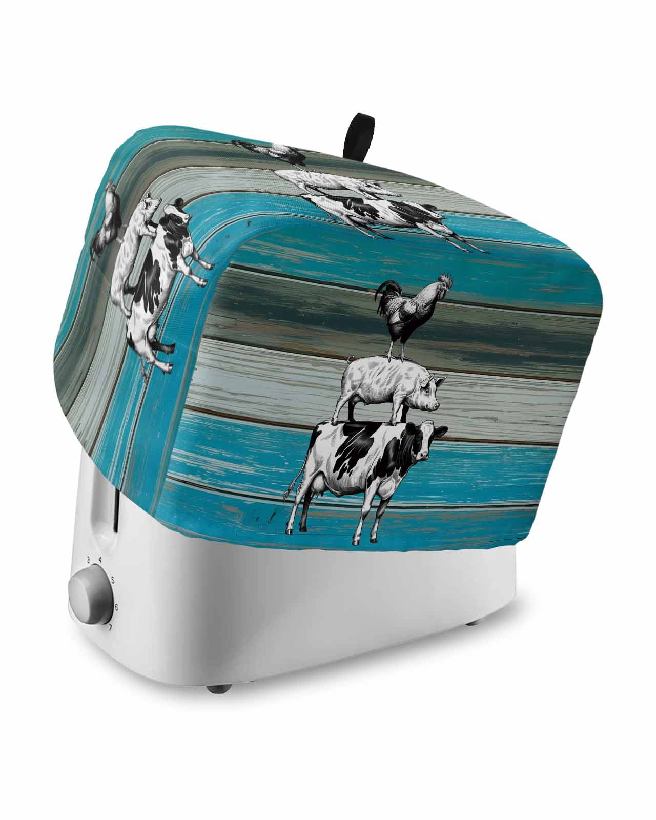 Farmhouse Wooden Grain Toaster Cover 4 Slice, Large Kitchen Appliance ...