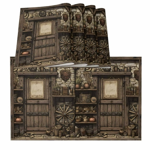 Farmhouse Wooden Placemats for Dinning Table Set of 6, Old Vintage ...