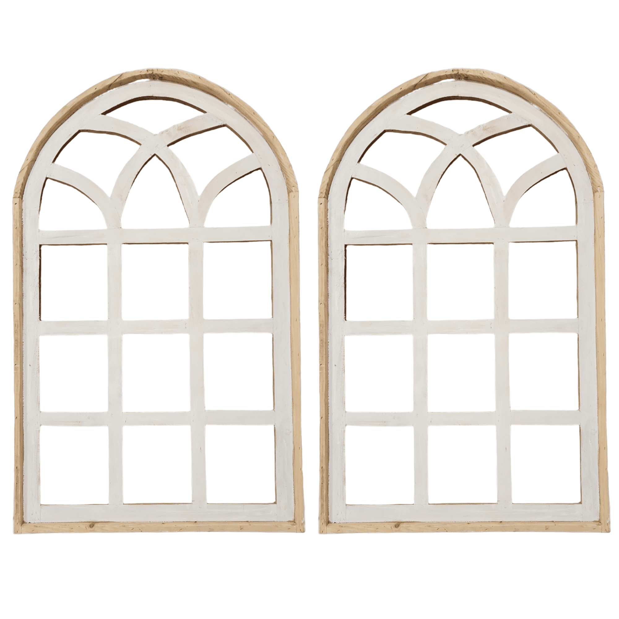 Farmhouse Wooden Wall Window Arch - The Paradise Fields Large Wood ...
