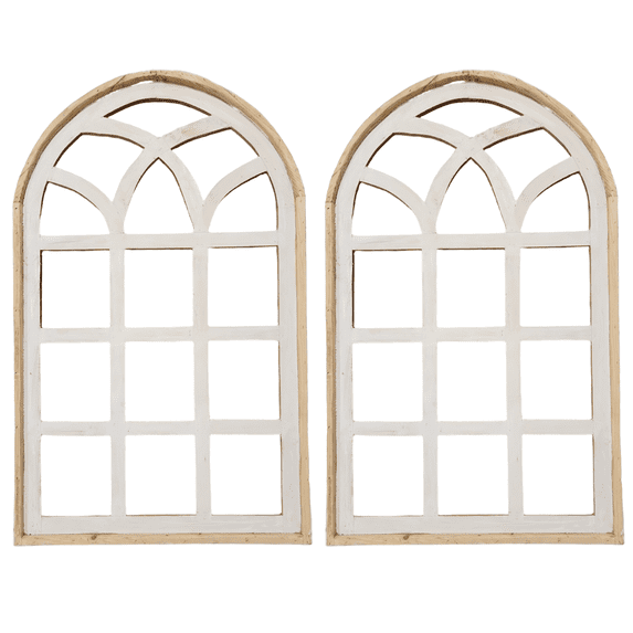 Farmhouse Wooden Wall Window Arch - The Paradise Fields Large Wood ...