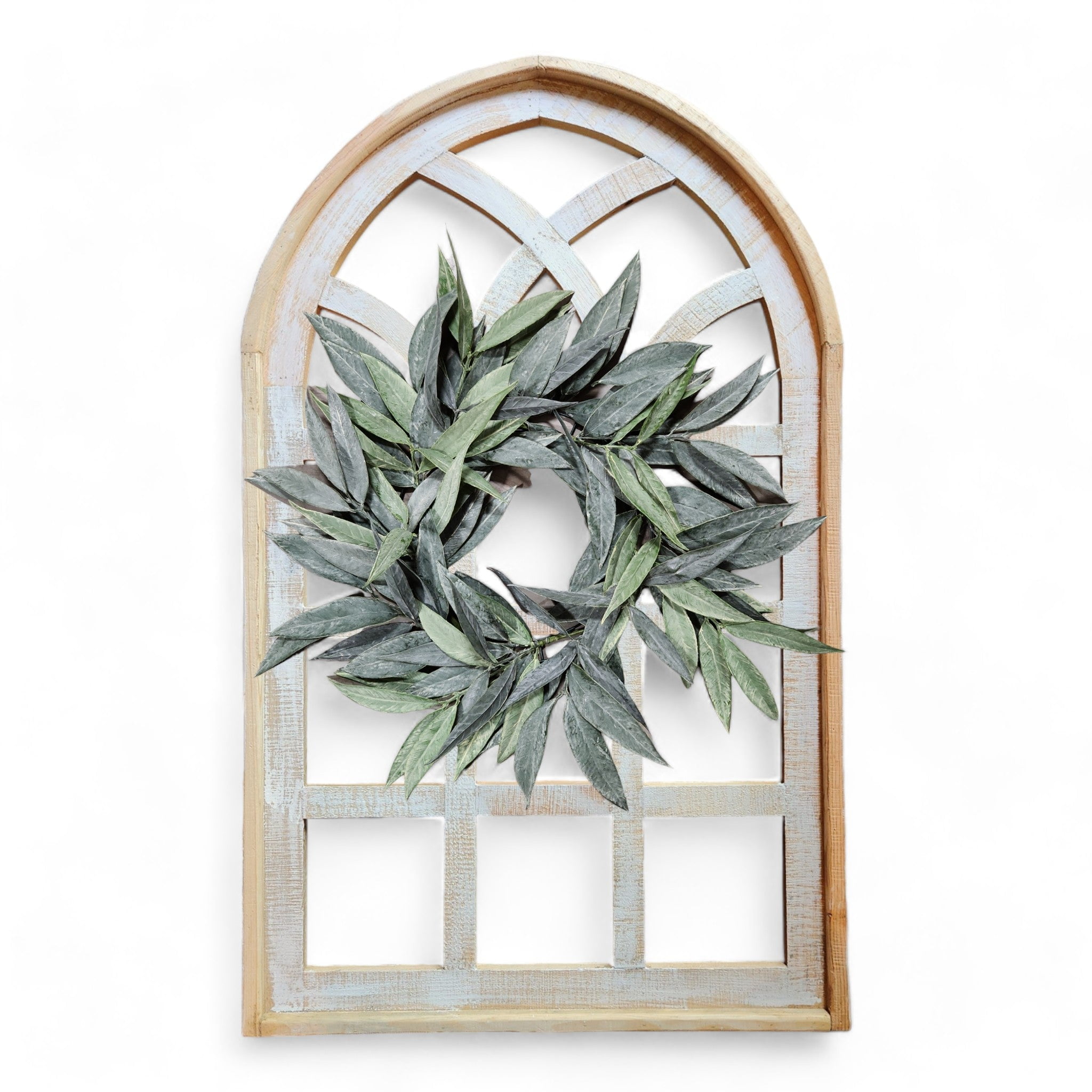 Farmhouse Wooden Wall Window Arch - The Paradise Fields Large Wood ...