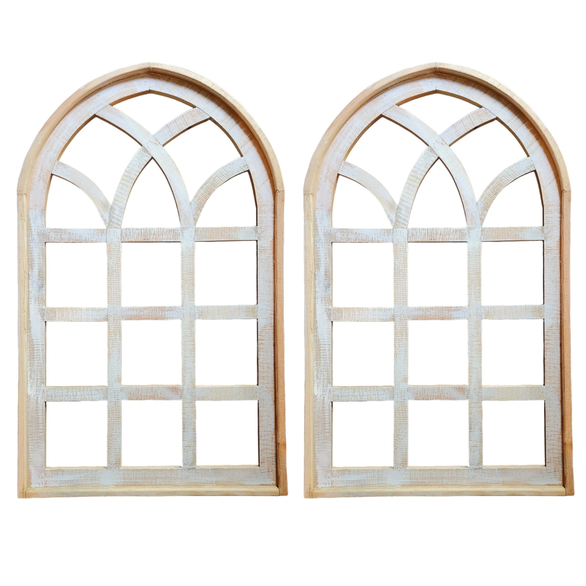 Farmhouse Wooden Wall Window Arch - The Paradise Fields Large Wood ...
