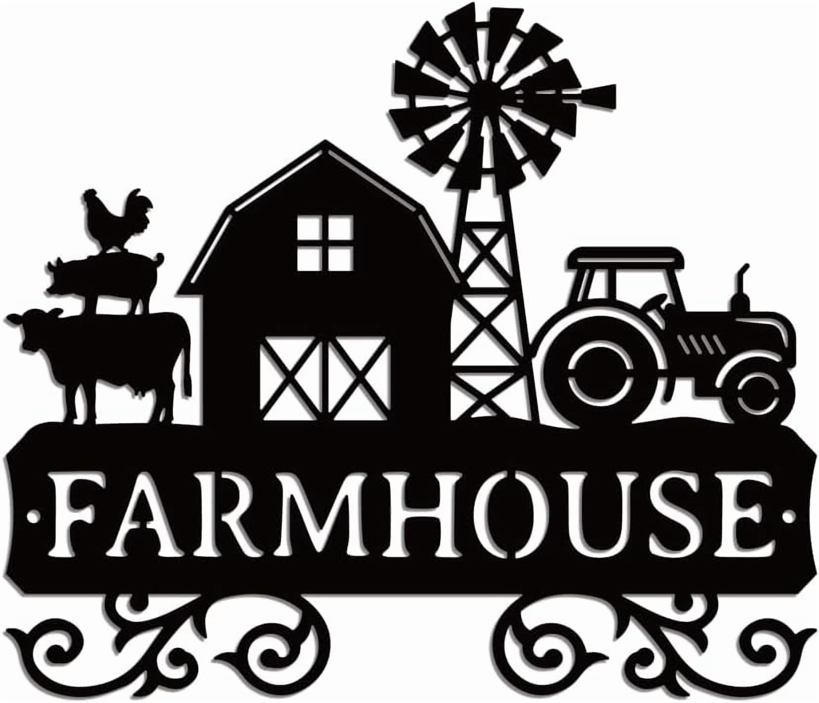Farmhouse Word Wall Art Decor Farmhouse Theme Silhouette Sculpture Cow ...