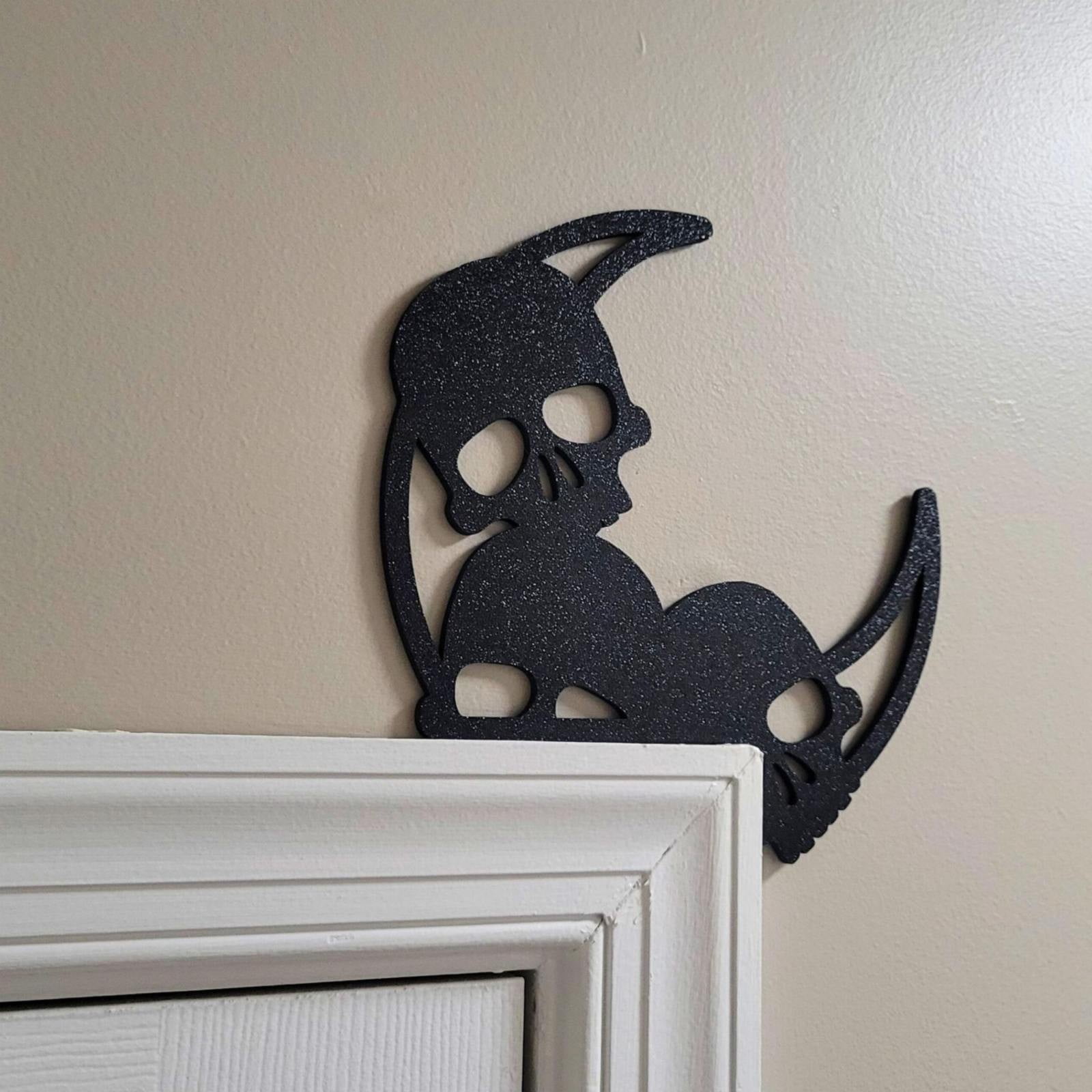 Farmhouse Wreath 2024 Halloween Moon Door Corner Topper Decoration ...