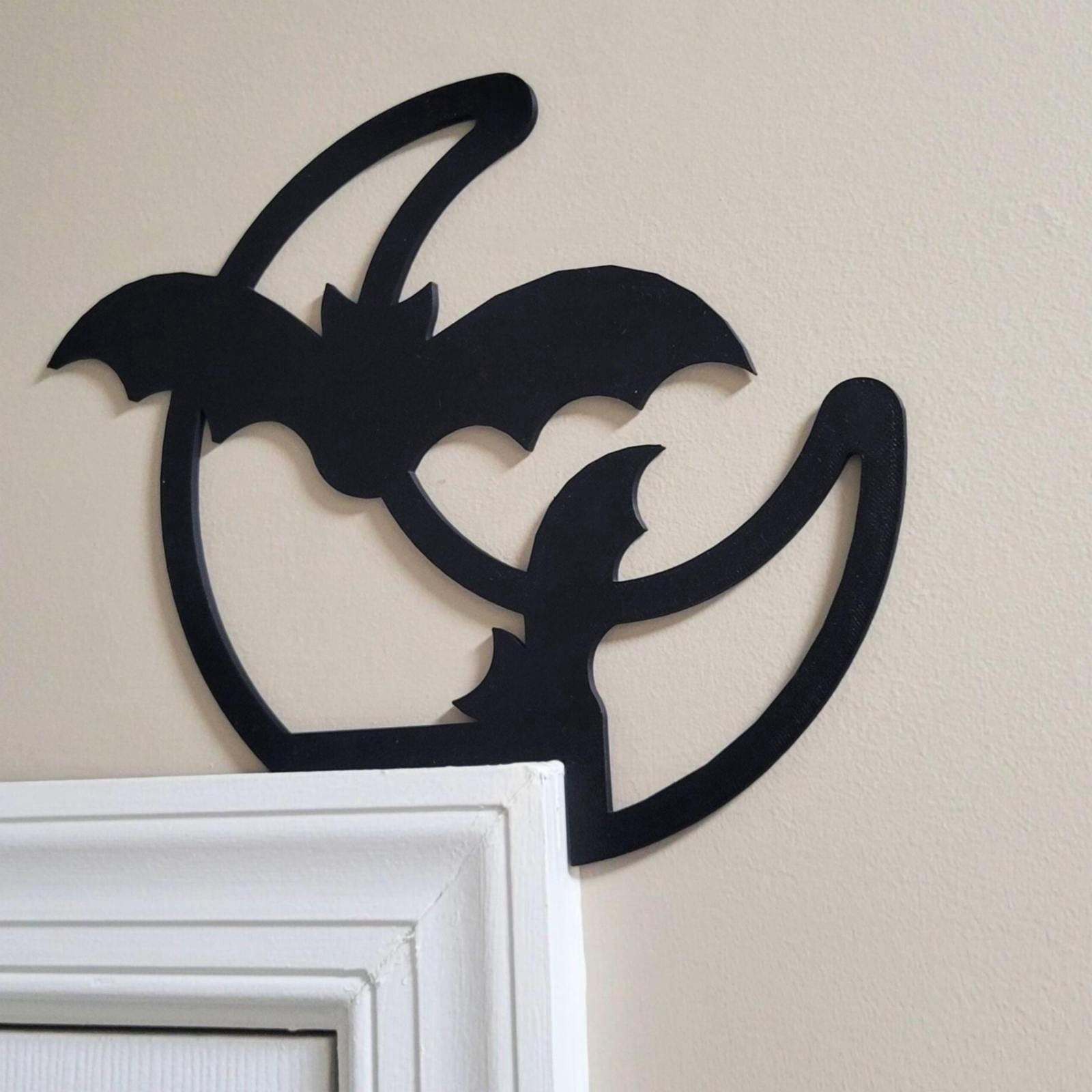 Farmhouse Wreath 2024 Halloween Moon Door Corner Topper Decoration ...