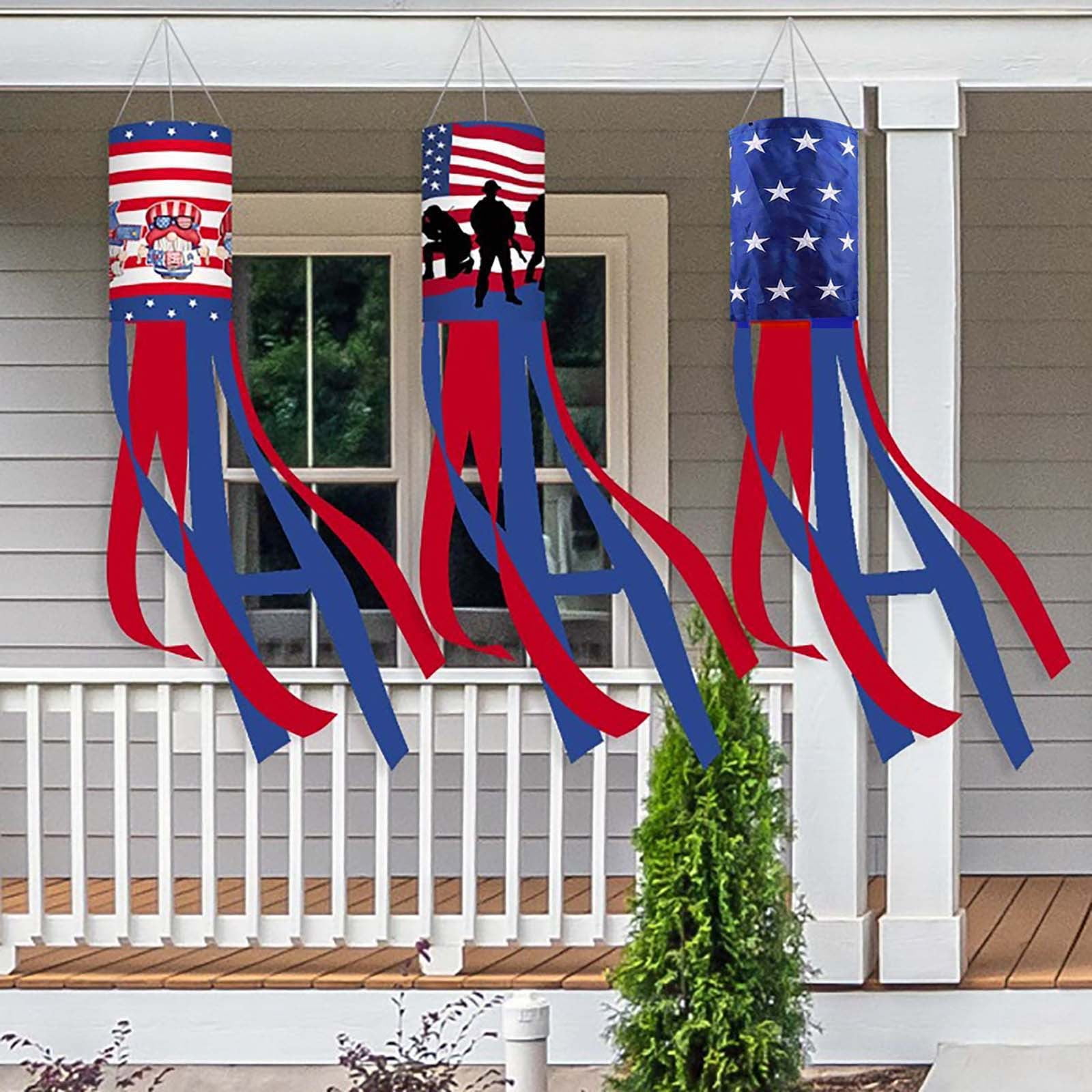 Farmhouse Wreath American Independence Day Decorative Windpipe Flag ...