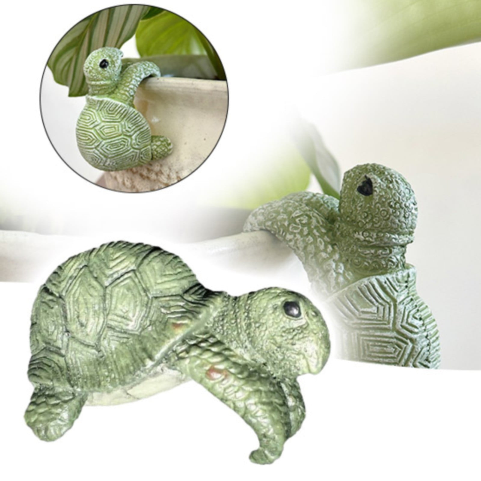 Farmhouse Wreath Climbing Tortoise Flower Pot Figurines Resin Hanging ...