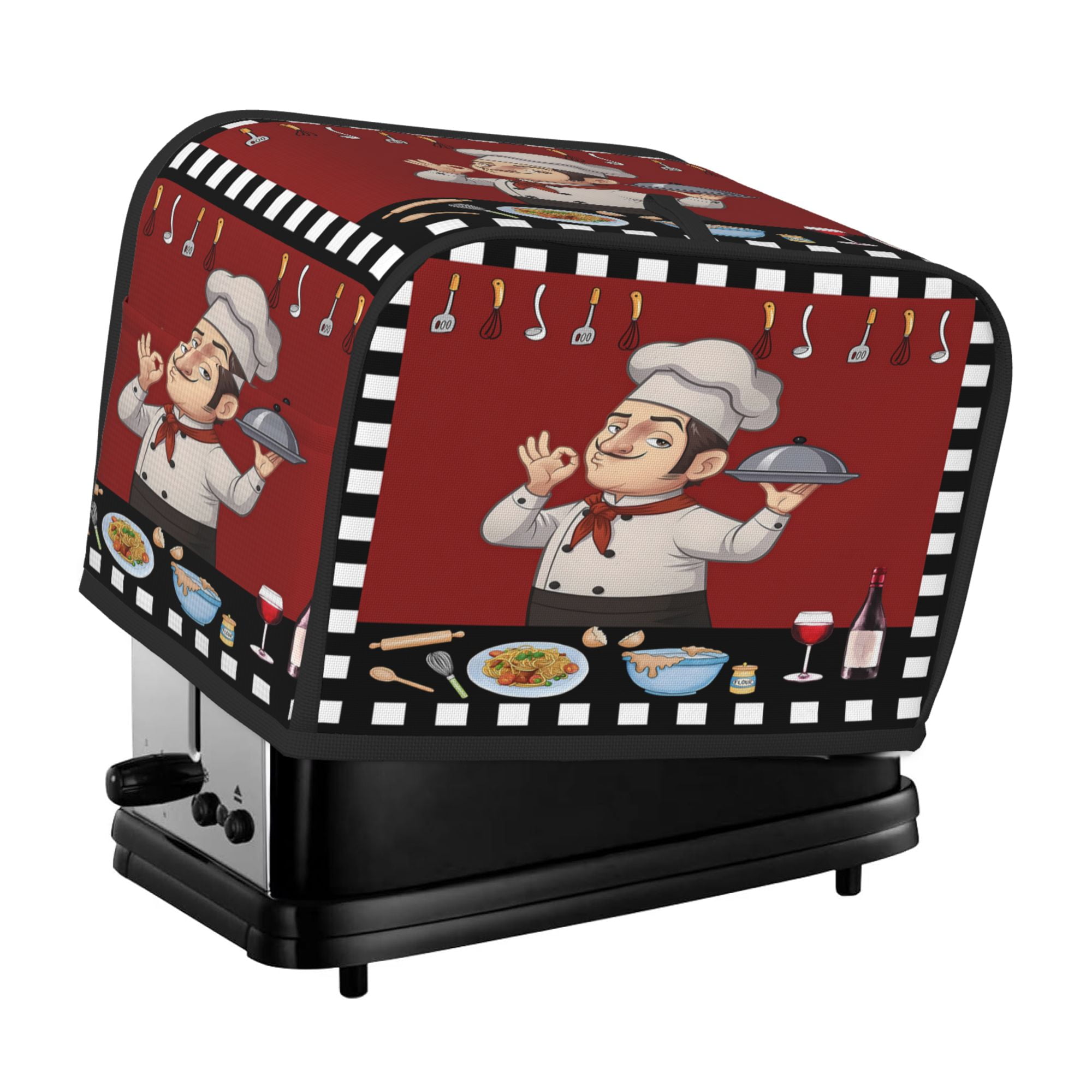Farmhouse cartoon fat chef toaster cover, large kitchen appliance ...