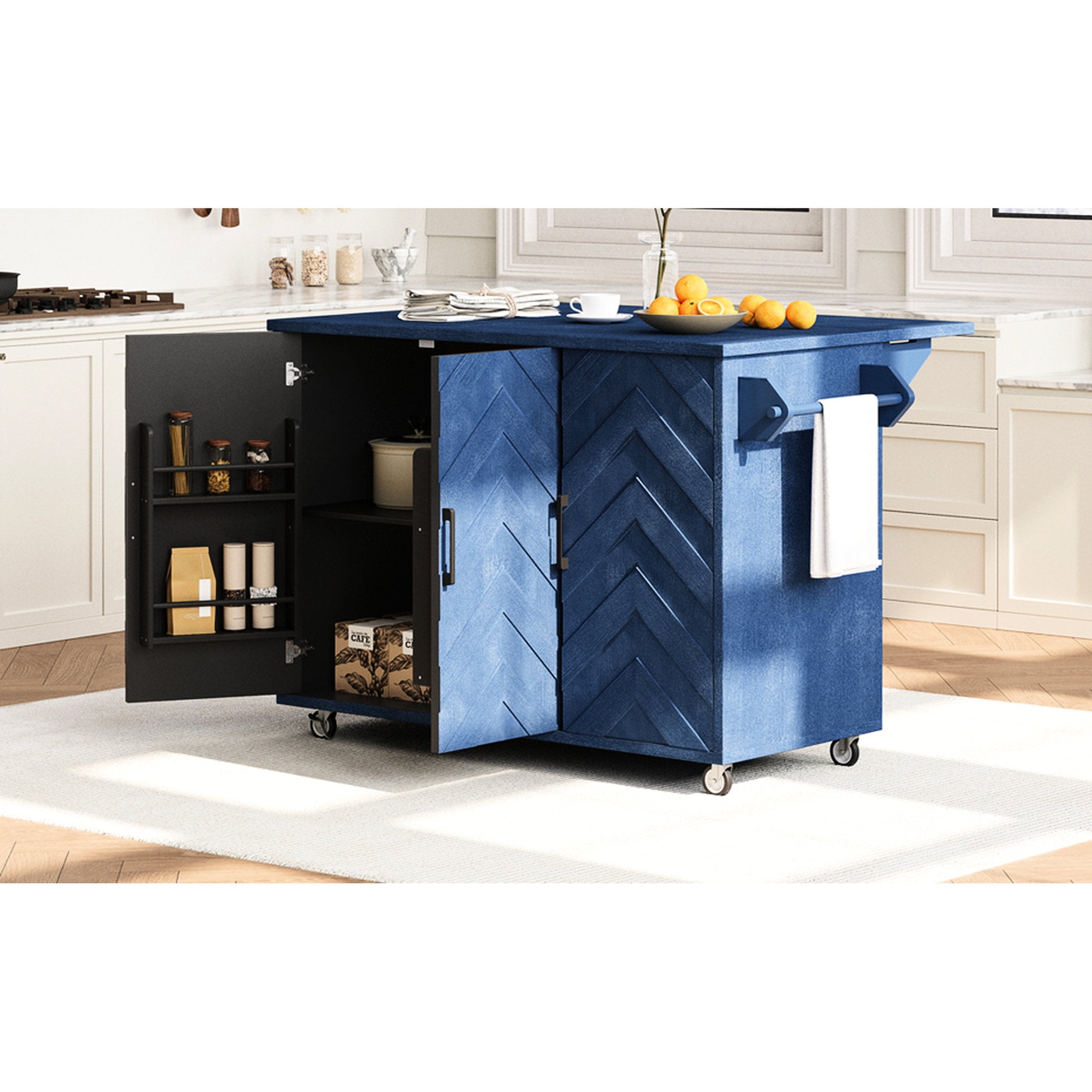 Farmhouse - style Kitchen Island | Internal Storage Inspired by ...