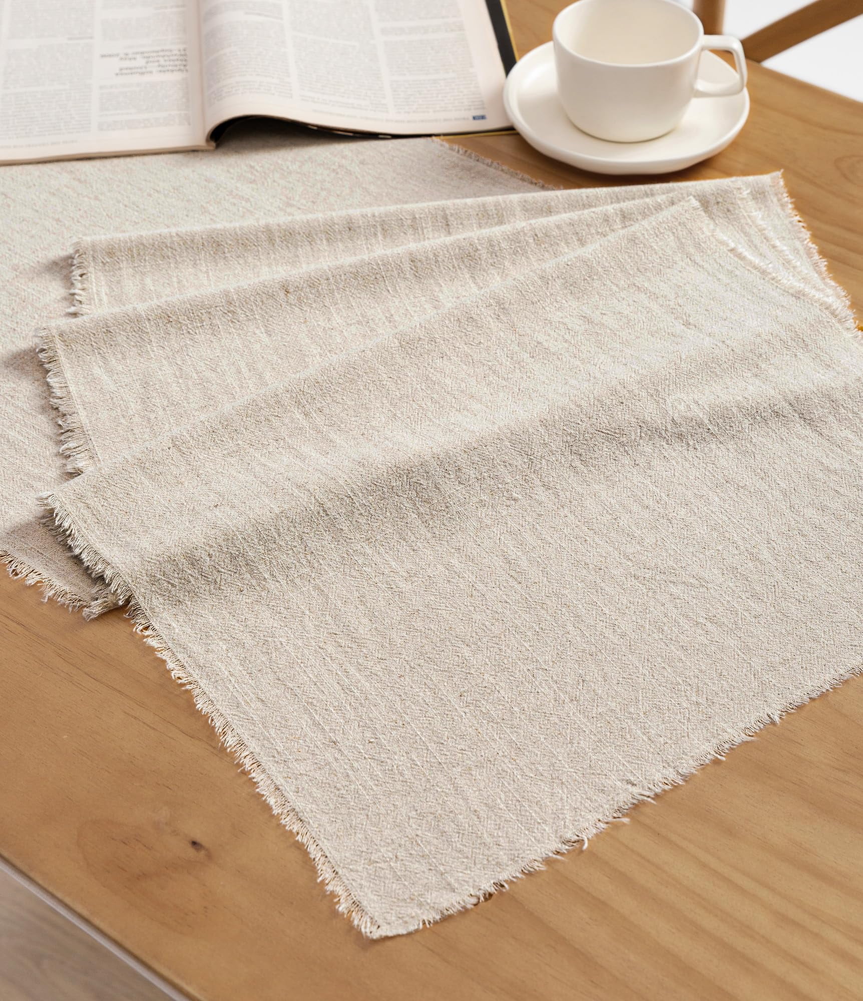 Farmhouse table runner, 14 x 72 inches, cotton linen blend, handmade ...