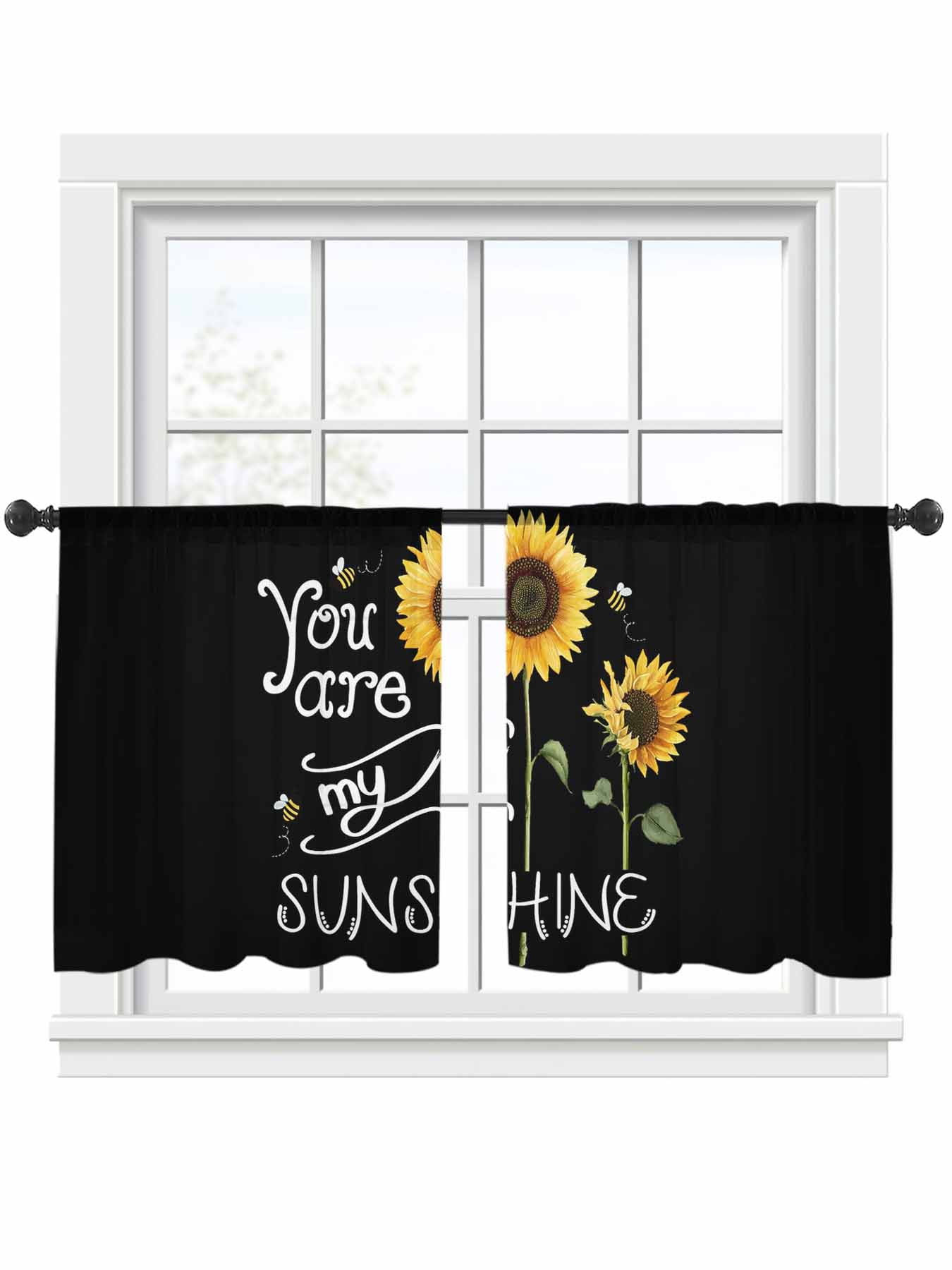 Farmhouses Sunflowers Sheer Curtains for Living Room Bedroom, You Are ...