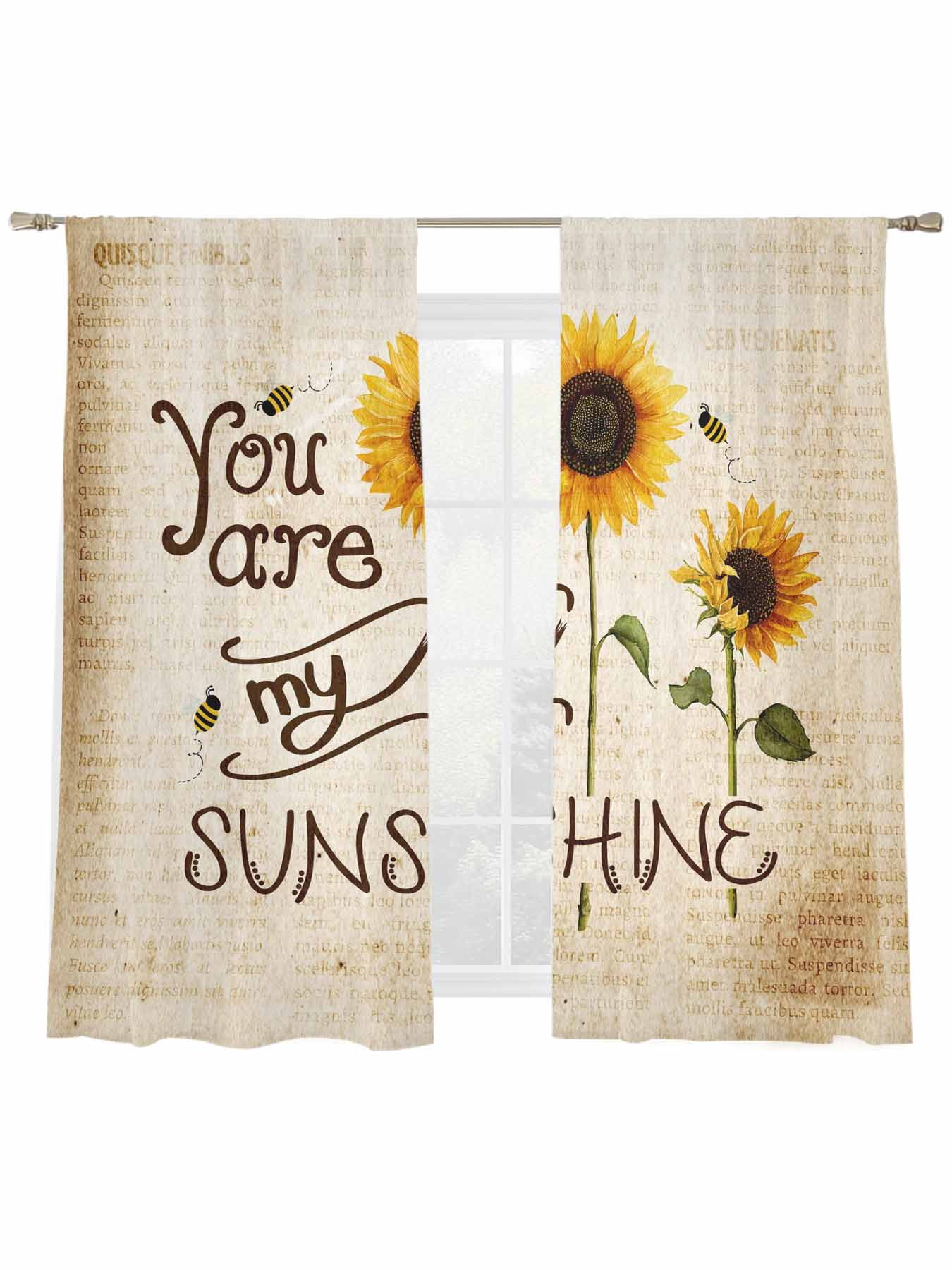 Farmhouses Sunflowers Sheer Curtains for Living Room Bedroom, You Are ...